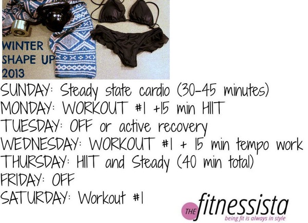 Winter Shape Up 2013: Week 1 Workout - The Fitnessista
