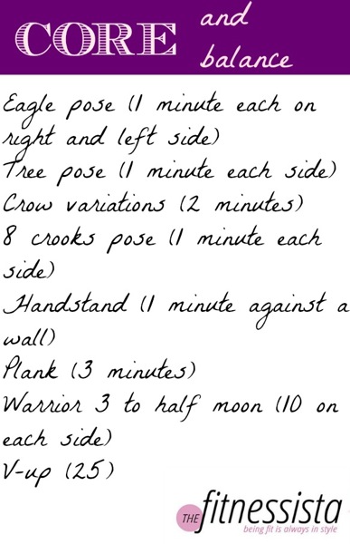 Core and balance - The Fitnessista