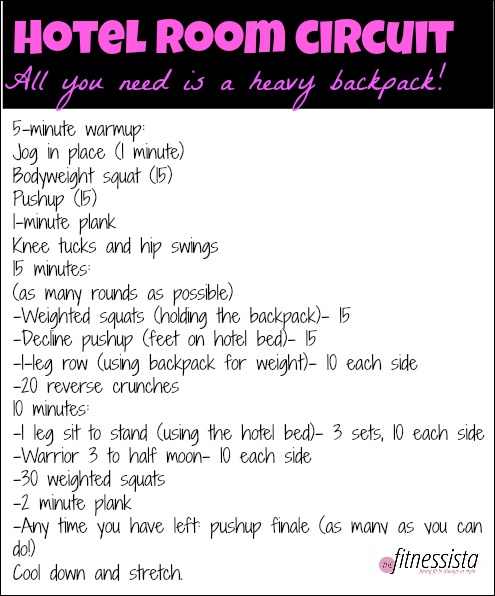NEW hotel room circuit - The Fitnessista