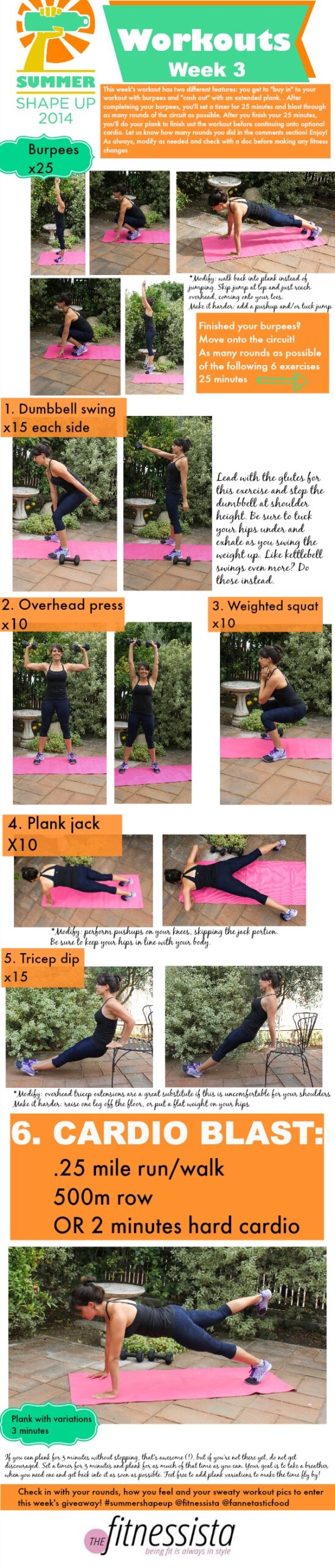 Summer Shape Up 2014 Week 3 Workout - The Fitnessista