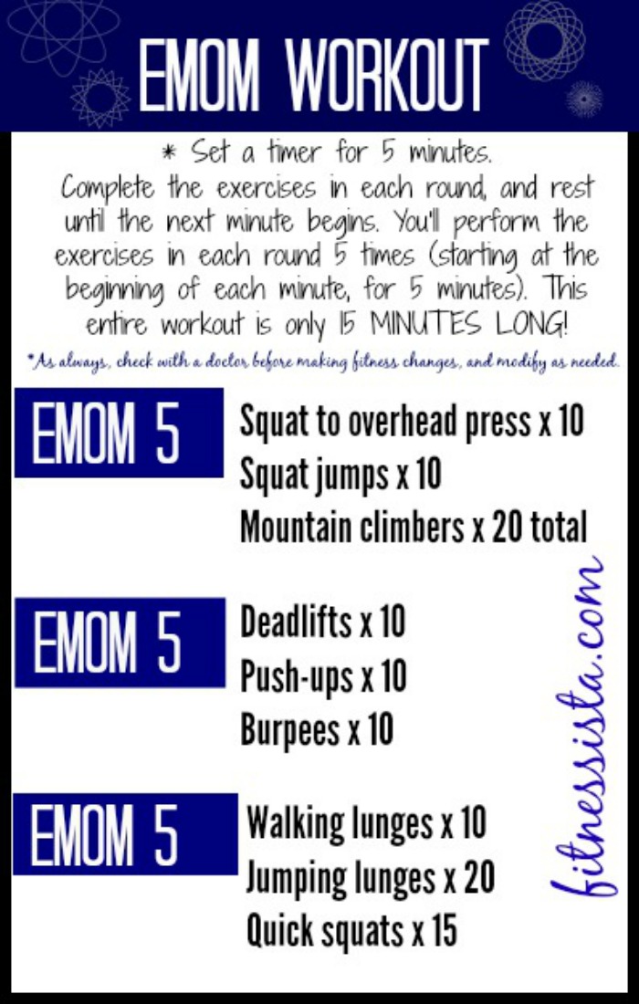 EMOM workout- only 15 minutes - The Fitnessista