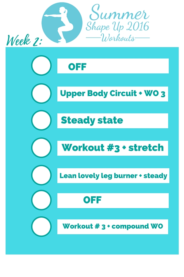 Summer Shape Up 2016 Week 3 Workouts and Meals - The Fitnessista