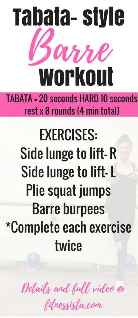 Tabata-Style Barre Workout and video
