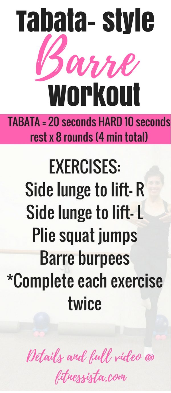 Tabata-Style Barre Workout and video