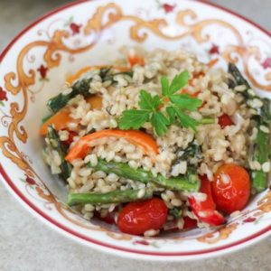 Spring roasted vegetable risotto - The Fitnessista