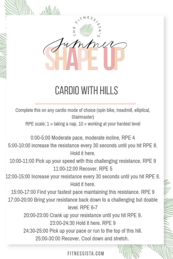 Cardio Hill Workout - The Fitnessista