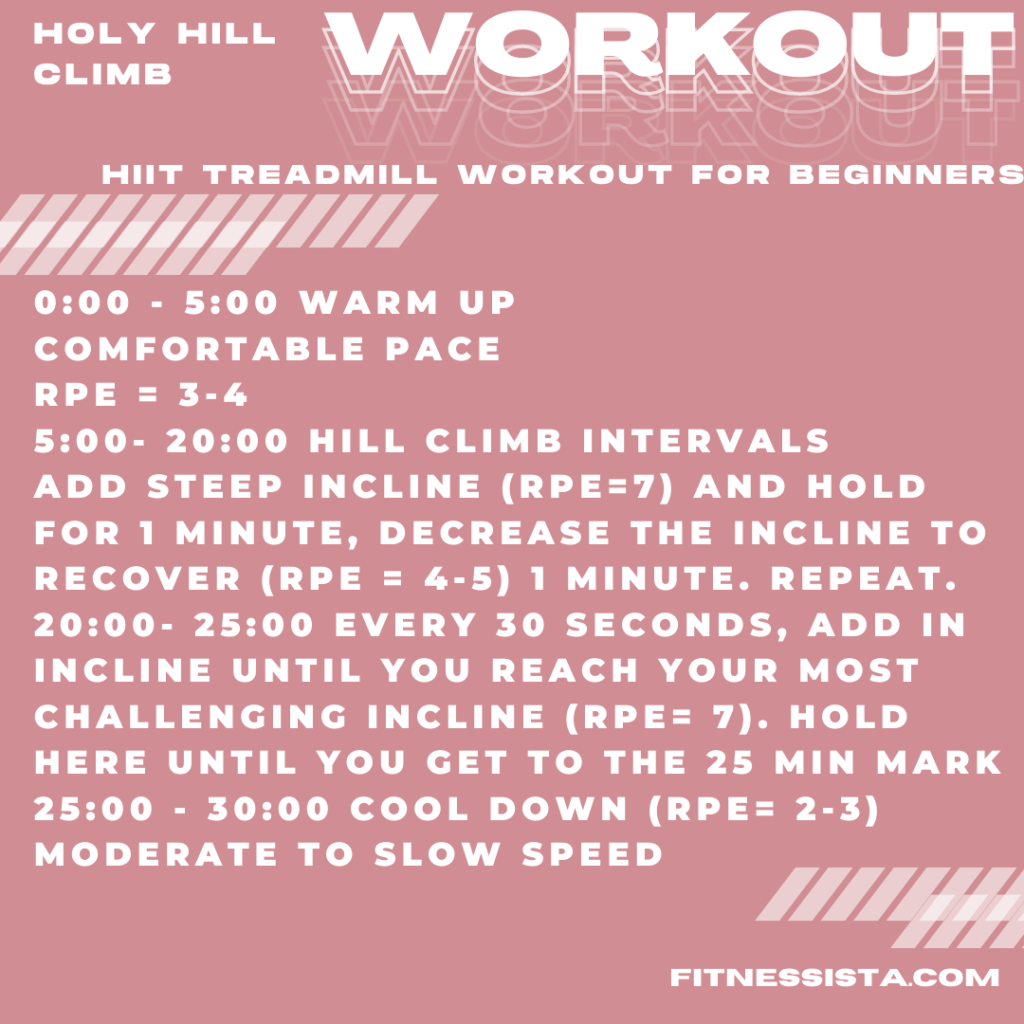 HIIT Treadmill Workout For Beginners - The Fitnessista