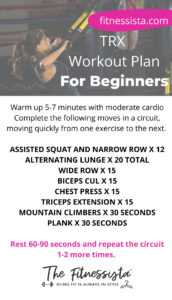 TRX Workout Plan for Beginners - The Fitnessista