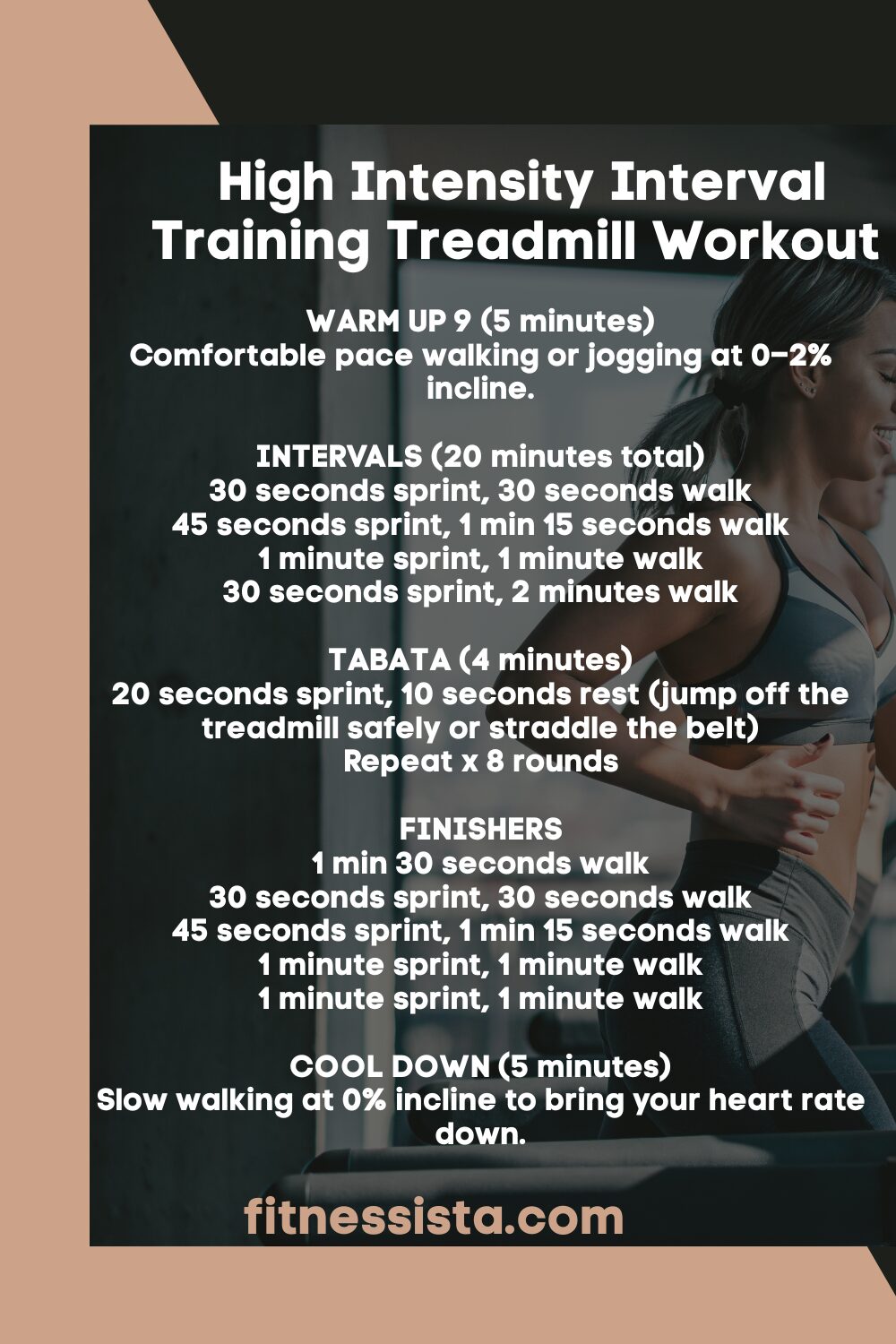 High Intensity Interval Training Treadmill Workout - The Fitnessista
